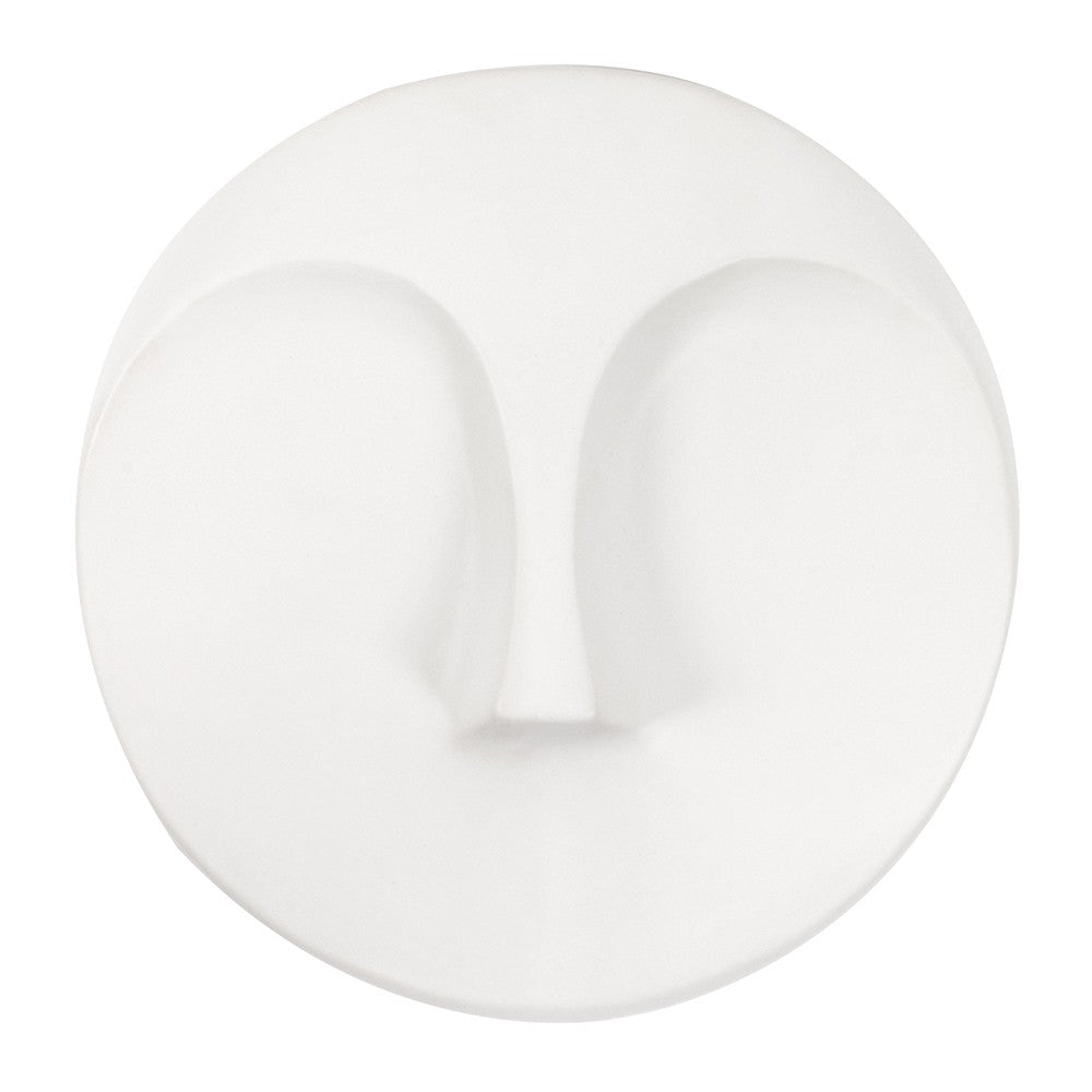 10" Matte White Round Face Wall Sculpture | Wallhogs