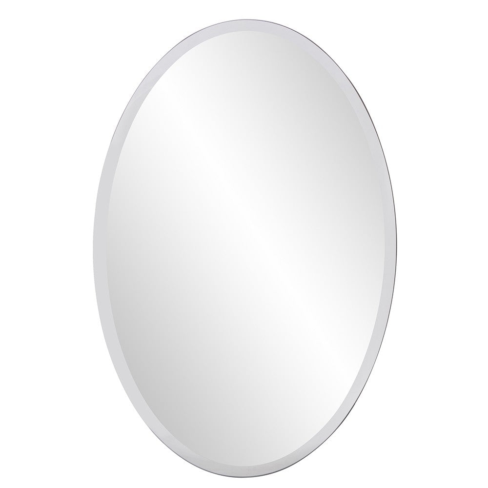 Oval Shaped Frameless Wall Mirror | 24"x36" | Wallhogs