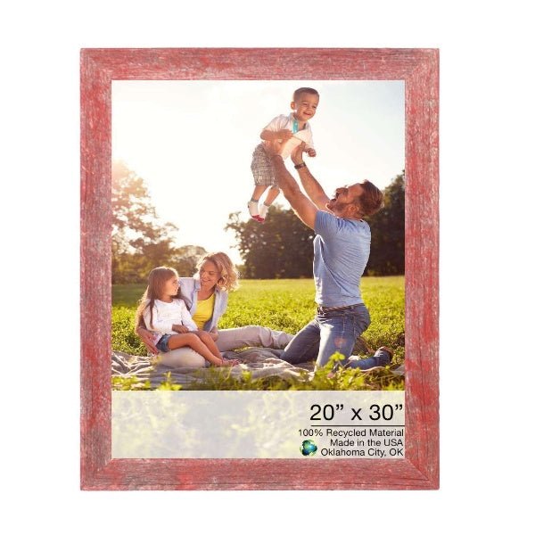 Rustic Farmhouse Red Wood Frame | 20"x30" | Wallhogs