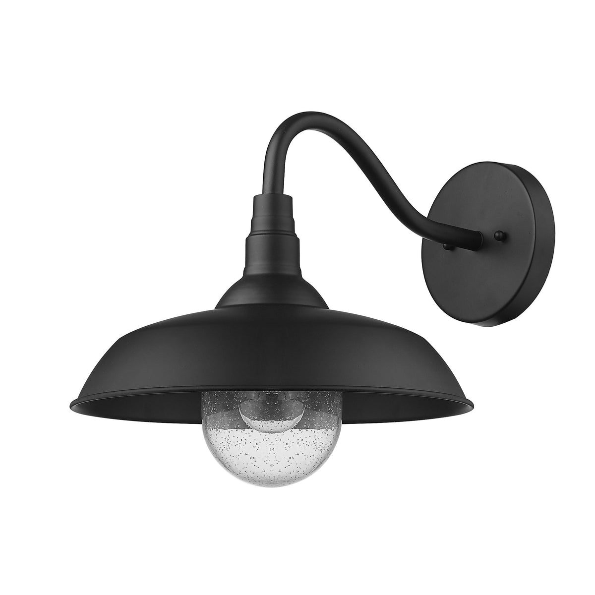 Burry Single Bulb Matte Black Wall Light | 13.5"x14" | Wallhogs
