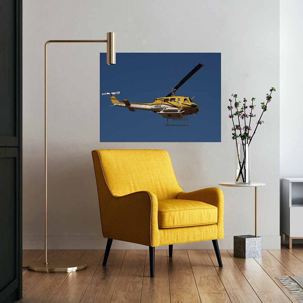 Chibi Photography Fire Attack Helicopter in Blue Sky Gloss Poster ...