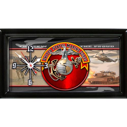 Good Tymes "The Few, The Proud" US Marines Clock | 7"x13" — Wallhogs