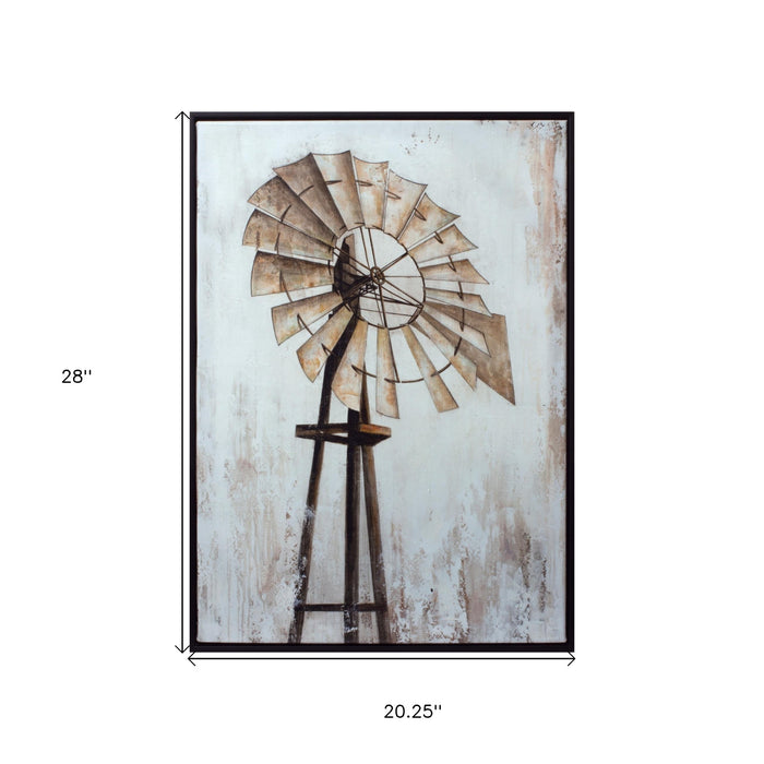 Brown Fabric Windmill Wall Decor — Wallhogs