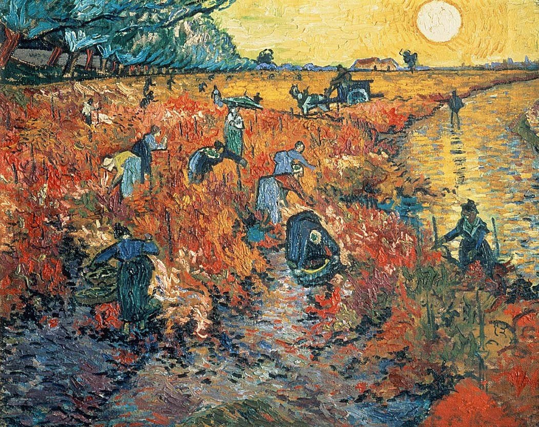 Van Gogh "Red Vineyards Near Arles" (1888) Glossy Poster (4 Sizes Avai ...