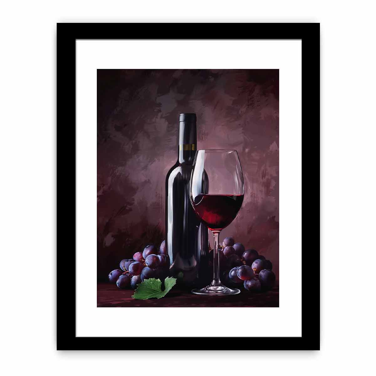 Red Wine Framed Art Print (4 Sizes & 2 Colors Available) — Wallhogs