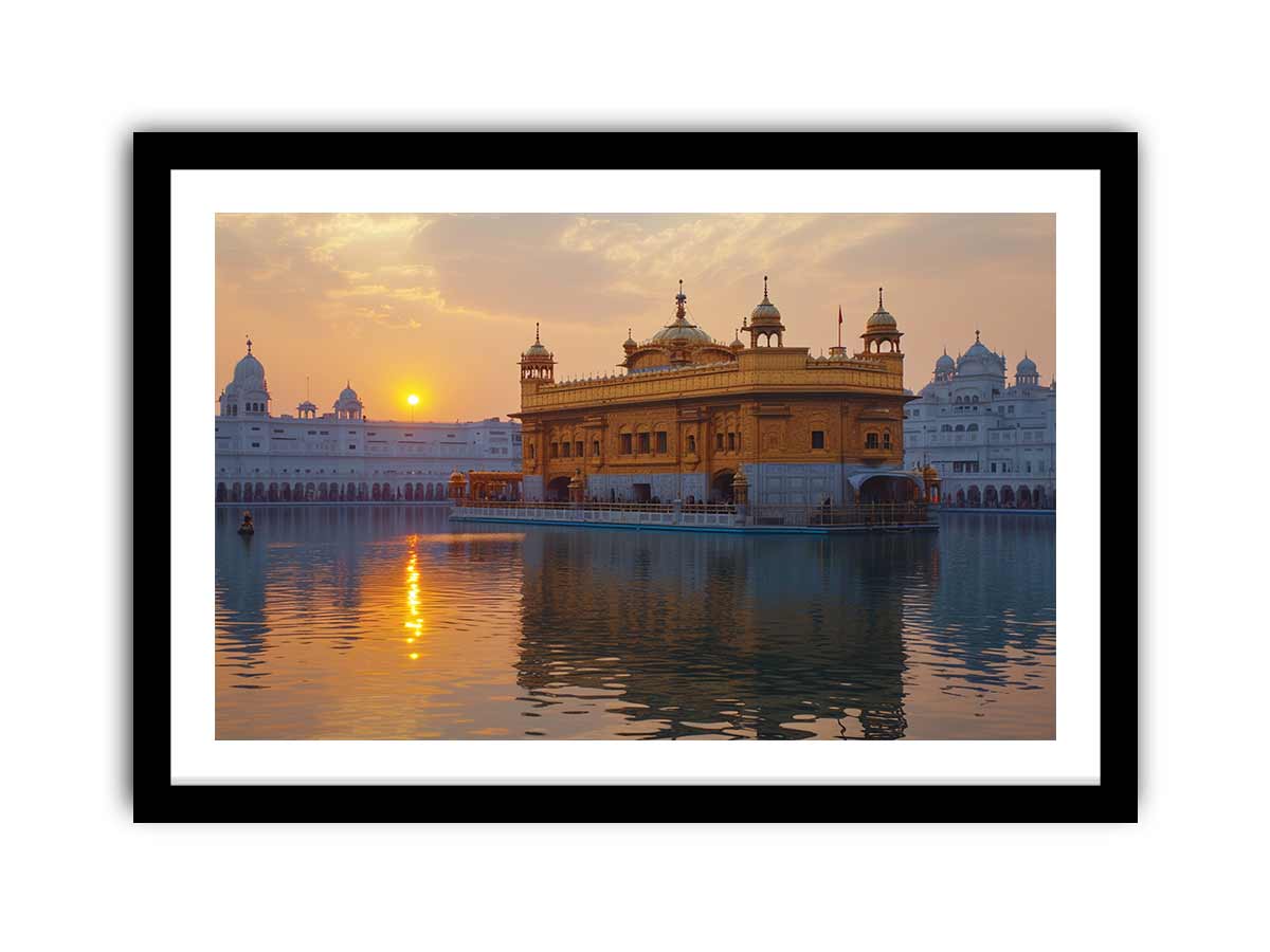 Golden Temple Frame Art Print (4 Sizes & 2 Colors Available) — Wallhogs