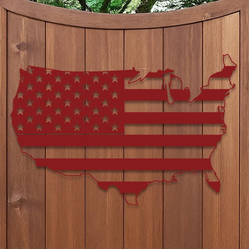 United States Shape American Flag — Wallhogs
