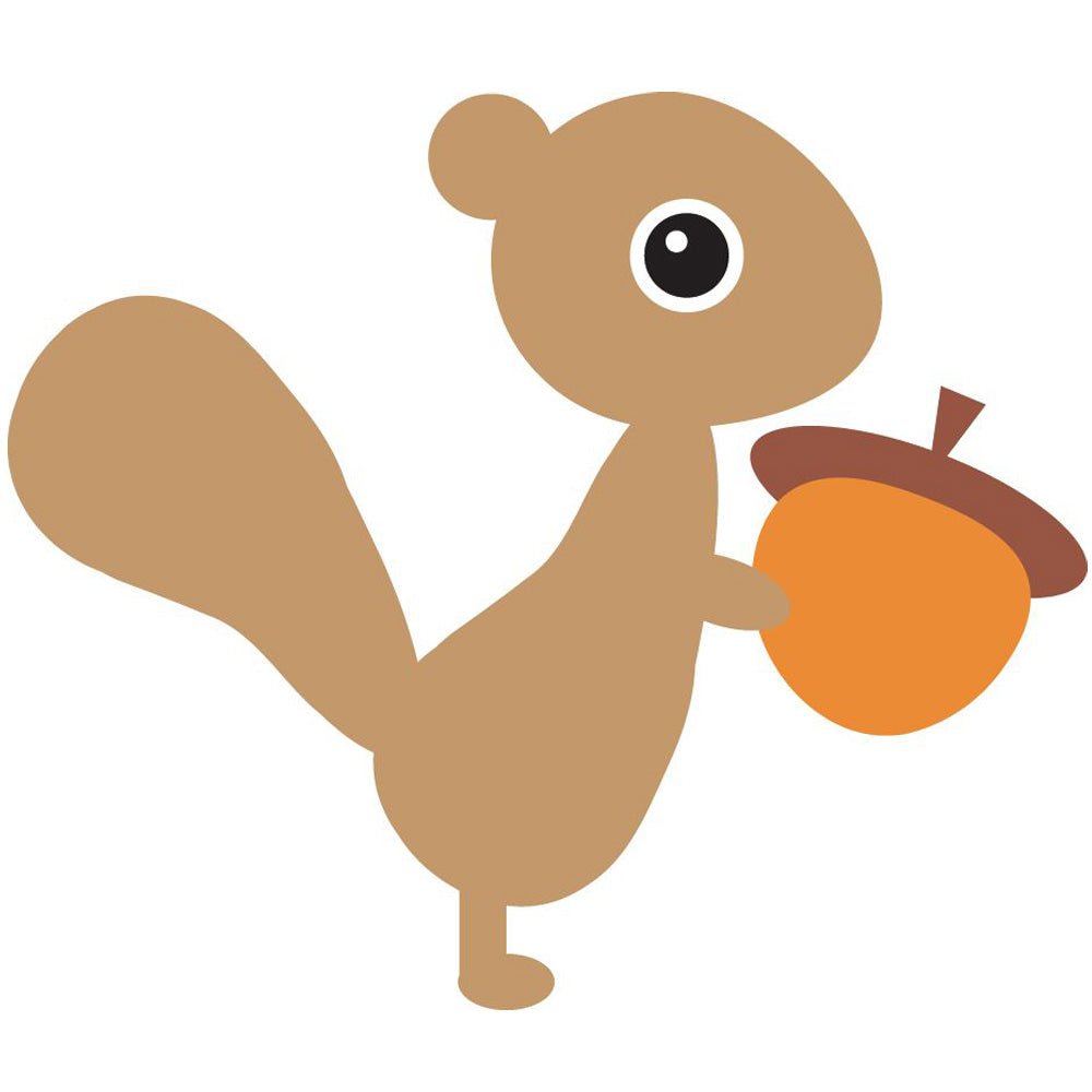 Karen Bui Squirrel with Chestnut Wall Decal | Wllhogs — Wallhogs