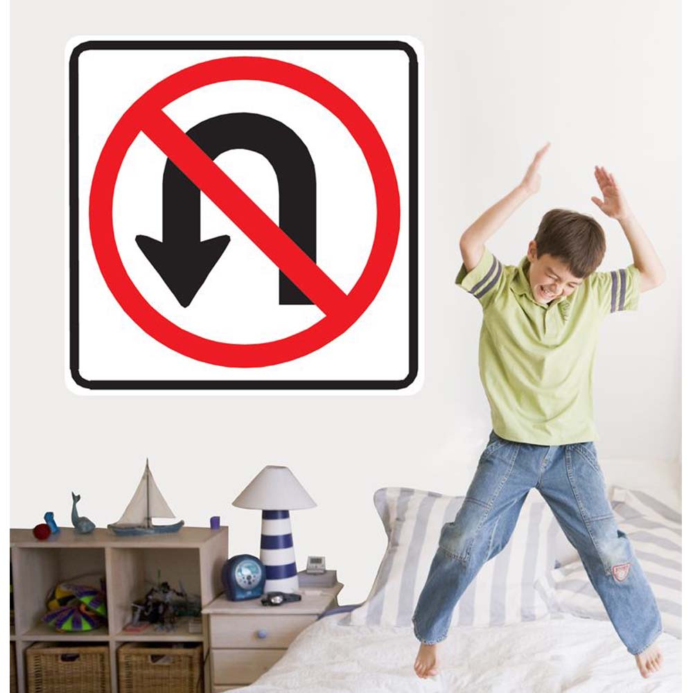 No U-Turn Sign Wall Decal | Wallhogs