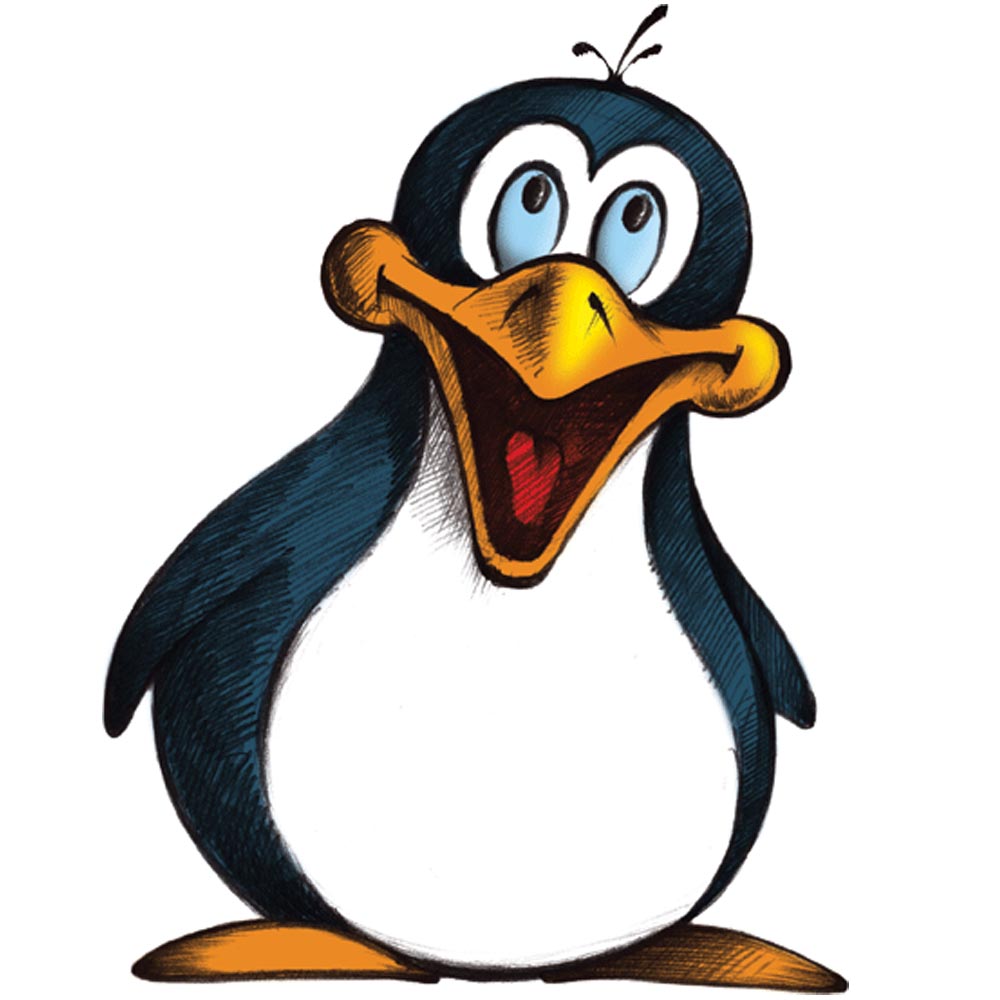 Cartoon Penguin Wall Decal | Wallhogs
