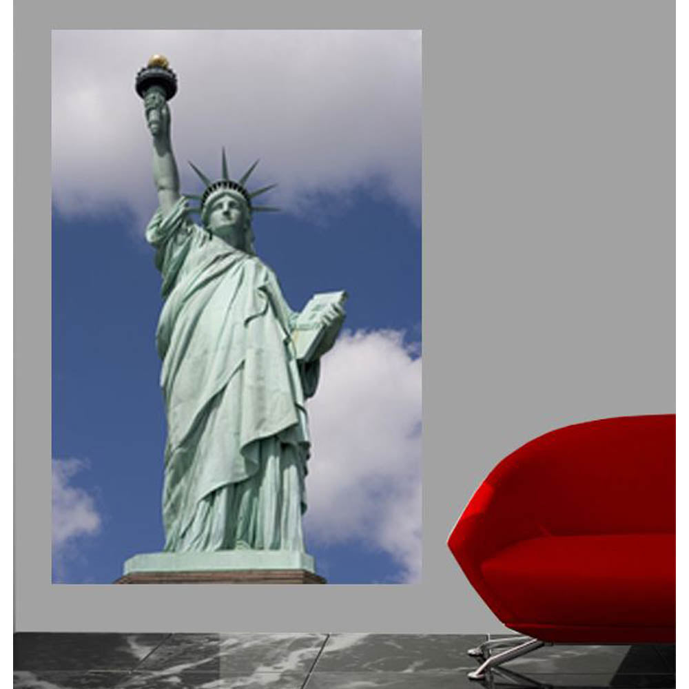 Statue of Liberty Against Blue Sky Wall Decal | Wallhogs