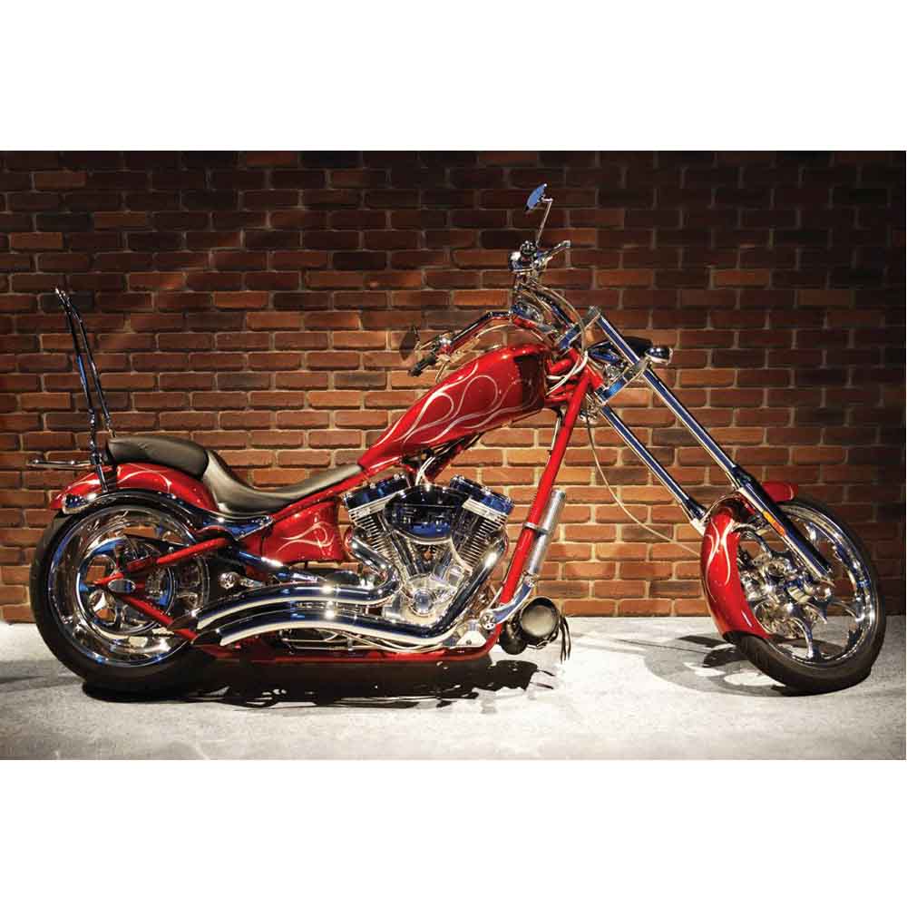 Custom Flame Red Chopper Wall Decal | Wallhogs
