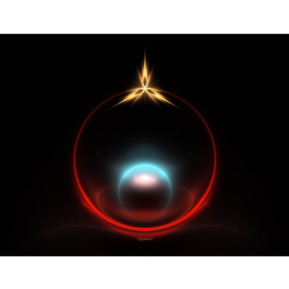 Xzendor7 "Blue Pearl on Satin Red" Fractal Art Gloss Poster | Wallhogs